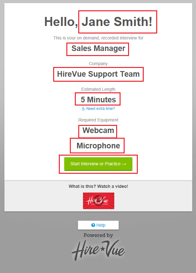 On Demand 面试演练 Hirevue Candidate Help Center