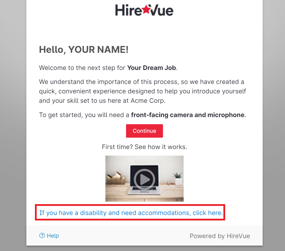 ADA Compliance & Steps – HireVue Candidate Help Center